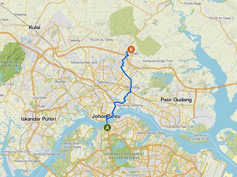Kampung/Residential Route bypass Jalan Tebrau to Ulu Tiram | bike Tour ...